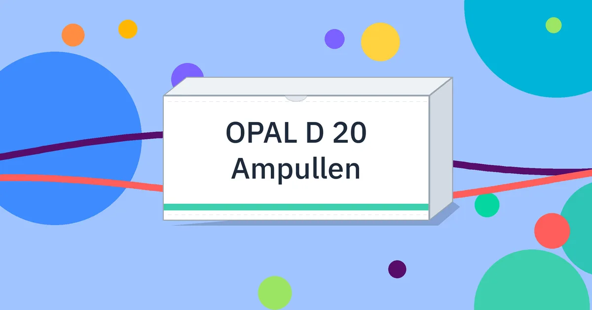 Symbolbild: Packung mit der Aufschrift OPAL D 20 Ampullen (PZN 00436571) – Verfügbarkeit und Bezug in Apotheken in Frankfurt am Main
