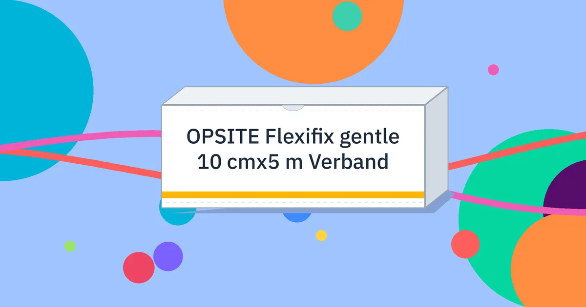 Symbolbild: Packung mit der Aufschrift OPSITE Flexifix gentle 10 cmx5 m Verband (PZN 17435015) – Verfügbarkeit und Bezug in Apotheken in Frankfurt am Main