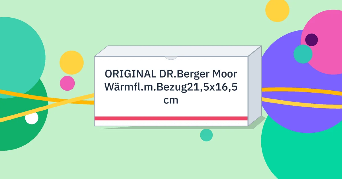 Symbolbild: Packung mit der Aufschrift ORIGINAL DR.Berger Moor Wärmfl.m.Bezug21,5x16,5 cm (PZN 18882911) – Verfügbarkeit und Bezug in Apotheken in Frankfurt am Main