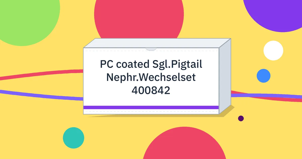 Symbolbild: Packung mit der Aufschrift PC coated Sgl.Pigtail Nephr.Wechselset 400842 (PZN 06679085) – Verfügbarkeit und Bezug in Apotheken in Frankfurt am Main