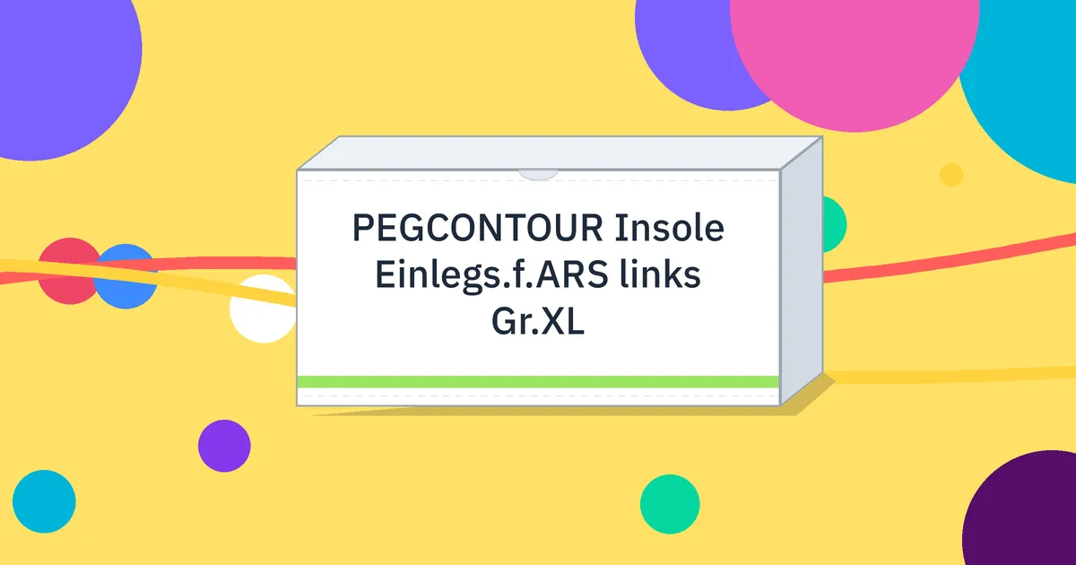 Symbolbild: Packung mit der Aufschrift PEGCONTOUR Insole Einlegs.f.ARS links Gr.XL (PZN 14255850) – Verfügbarkeit und Bezug in Apotheken in Frankfurt am Main
