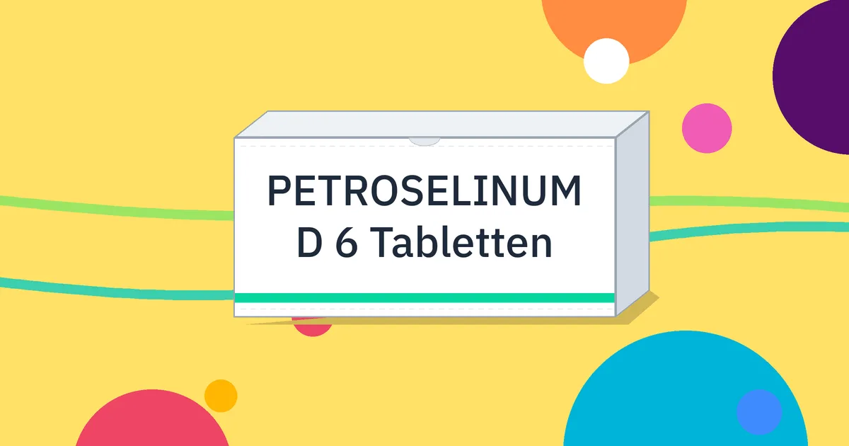 Symbolbild: Packung mit der Aufschrift PETROSELINUM D 6 Tabletten (PZN 02634772) – Verfügbarkeit und Bezug in Apotheken in Frankfurt am Main