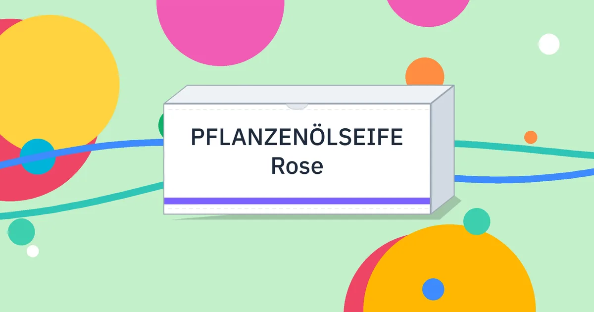 Symbolbild: Packung mit der Aufschrift PFLANZENÖLSEIFE Rose (PZN 17428340) – Verfügbarkeit und Bezug in Apotheken in Frankfurt am Main