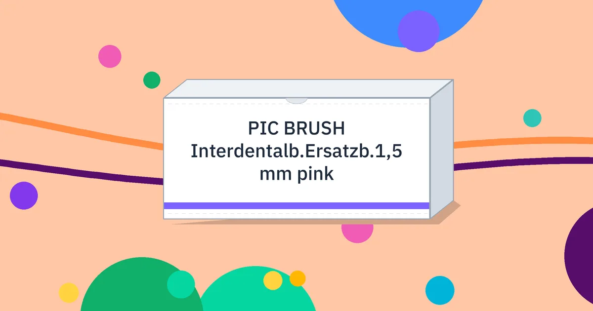 Symbolbild: Packung mit der Aufschrift PIC BRUSH Interdentalb.Ersatzb.1,5 mm pink (PZN 02731676) – Verfügbarkeit und Bezug in Apotheken in Frankfurt am Main