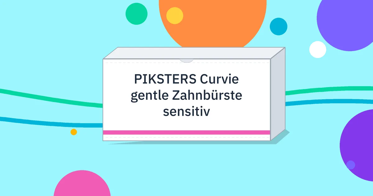 Symbolbild: Packung mit der Aufschrift PIKSTERS Curvie gentle Zahnbürste sensitiv (PZN 18328818) – Verfügbarkeit und Bezug in Apotheken in Frankfurt am Main