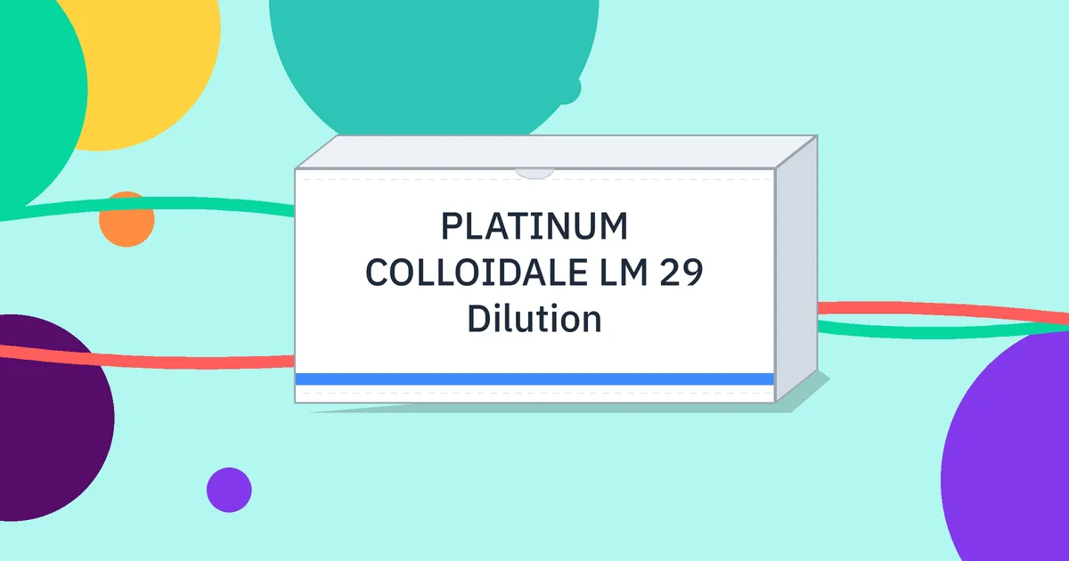 Symbolbild: Packung mit der Aufschrift PLATINUM COLLOIDALE LM 29 Dilution (PZN 13038139) – Verfügbarkeit und Bezug in Apotheken in Frankfurt am Main