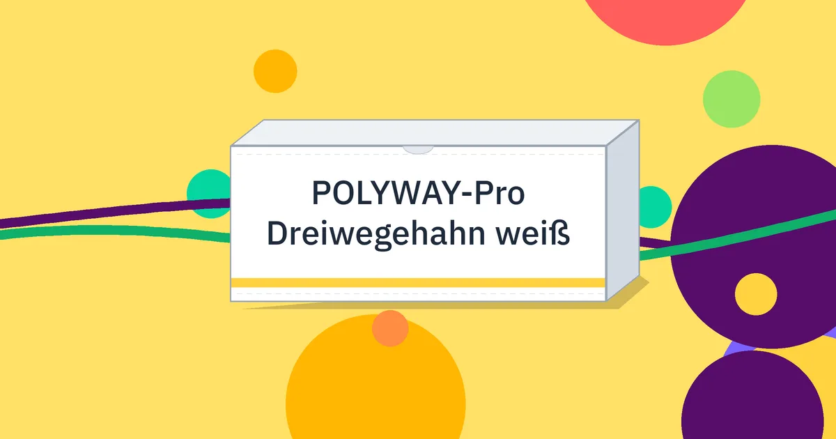 Symbolbild: Packung mit der Aufschrift POLYWAY-Pro Dreiwegehahn weiß (PZN 18267732) – Verfügbarkeit und Bezug in Apotheken in Frankfurt am Main