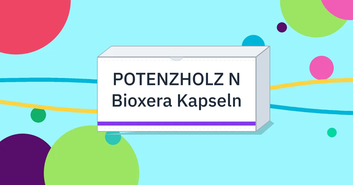 Symbolbild: Packung mit der Aufschrift POTENZHOLZ N Bioxera Kapseln (PZN 00004558) – Verfügbarkeit und Bezug in Apotheken in Frankfurt am Main