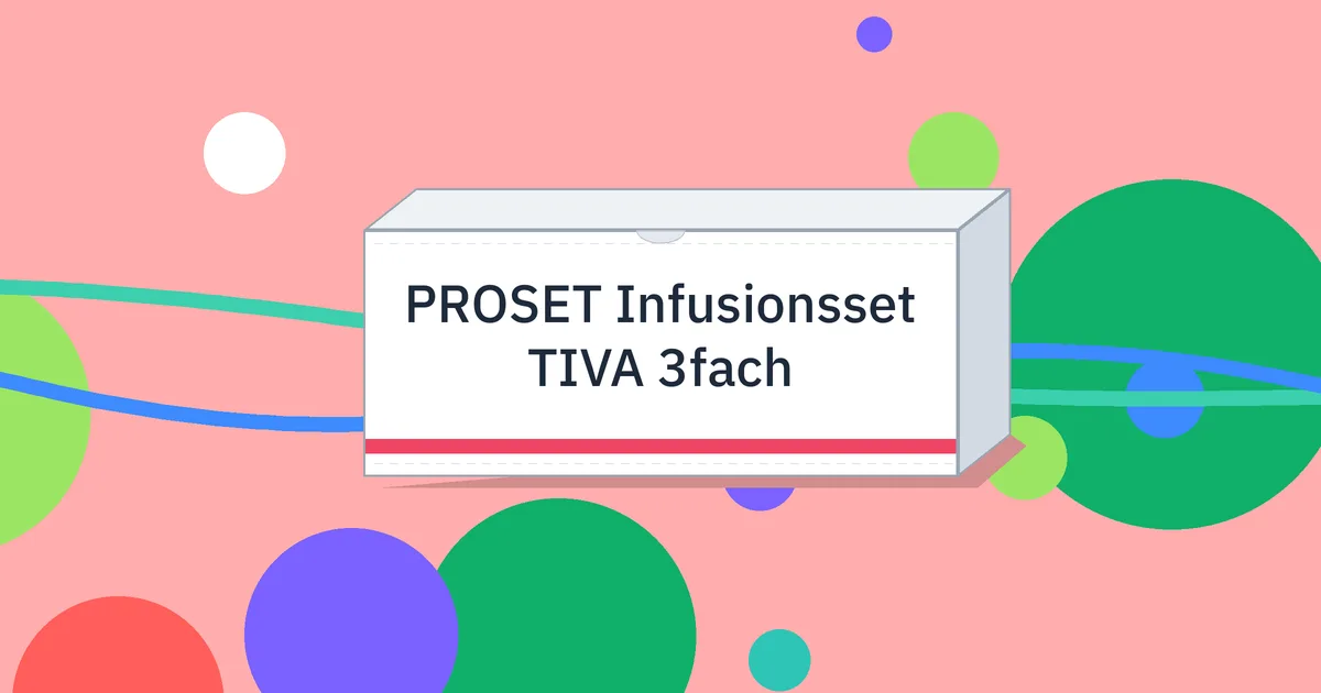 Symbolbild: Packung mit der Aufschrift PROSET Infusionsset TIVA 3fach (PZN 06722728) – Verfügbarkeit und Bezug in Apotheken in Frankfurt am Main