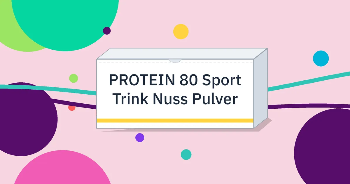 Symbolbild: Packung mit der Aufschrift PROTEIN 80 Sport Trink Nuss Pulver (PZN 07130734) – Verfügbarkeit und Bezug in Apotheken in Frankfurt am Main