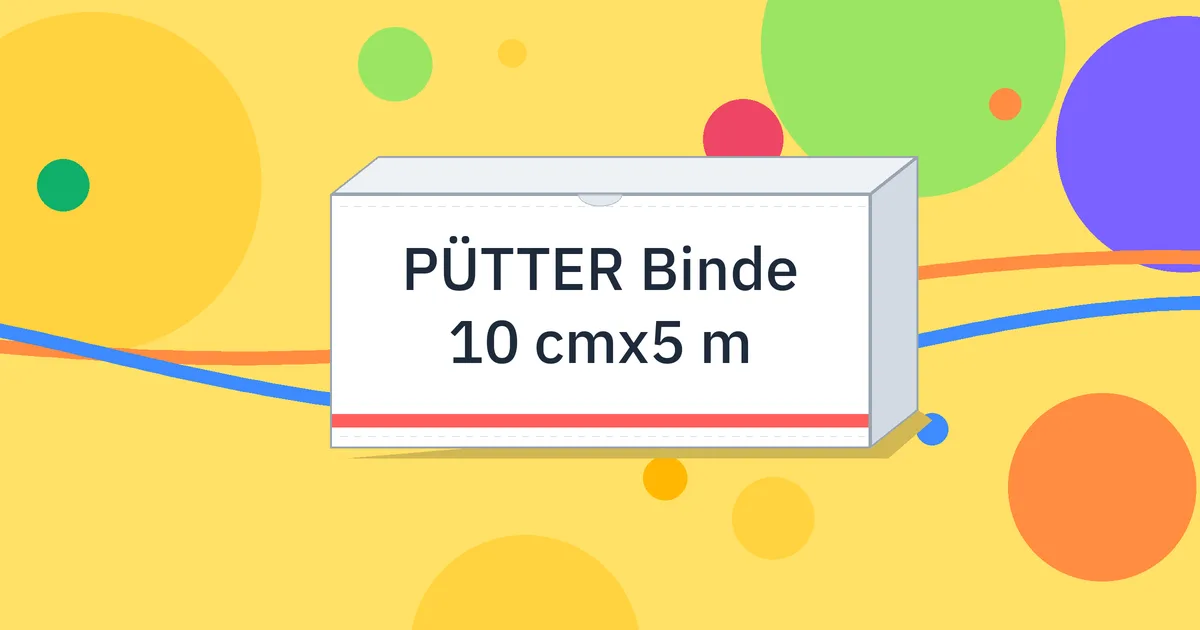 Symbolbild: Packung mit der Aufschrift PÜTTER Binde 10 cmx5 m (PZN 20136658) – Verfügbarkeit und Bezug in Apotheken in Frankfurt am Main