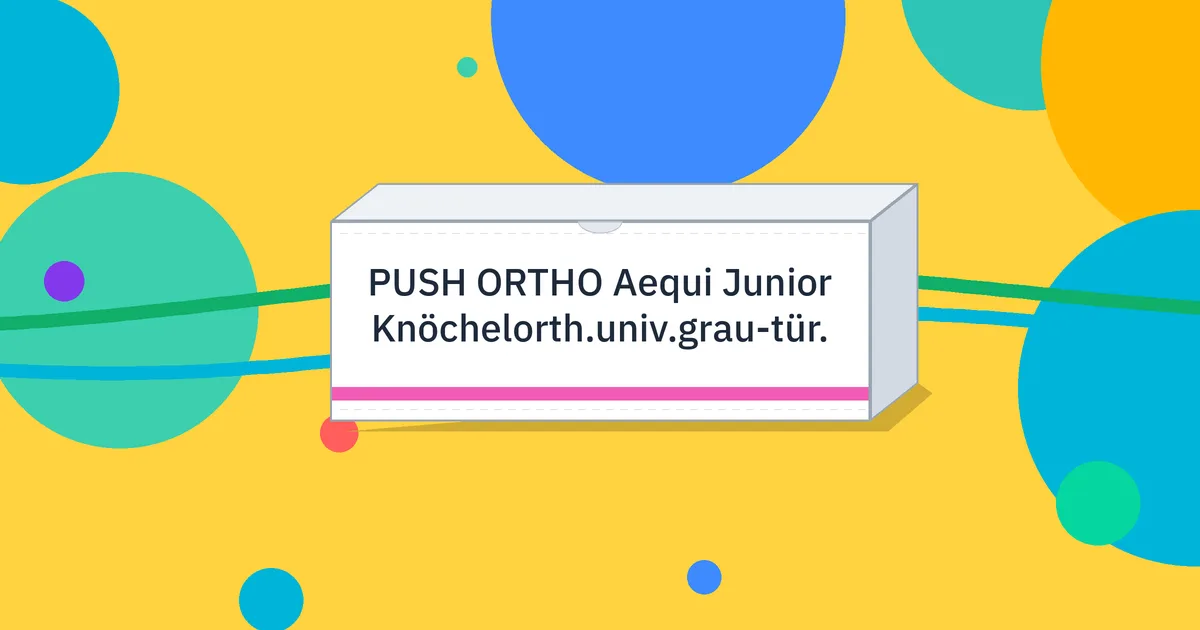 Symbolbild: Packung mit der Aufschrift PUSH ORTHO Aequi Junior Knöchelorth.univ.grau-tür. (PZN 12400408) – Verfügbarkeit und Bezug in Apotheken in Frankfurt am Main