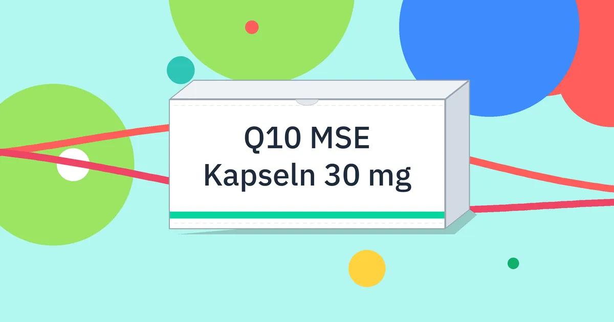 Symbolbild: Packung mit der Aufschrift Q10 MSE Kapseln 30 mg (PZN 04679052) – Verfügbarkeit und Bezug in Apotheken in Frankfurt am Main