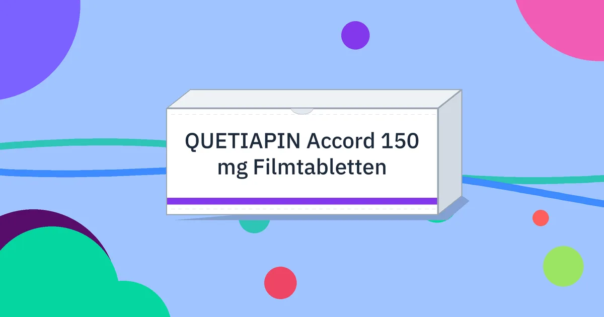 Symbolbild: Packung mit der Aufschrift QUETIAPIN Accord 150 mg Filmtabletten (PZN 13722829) – Verfügbarkeit und Bezug in Apotheken in Frankfurt am Main