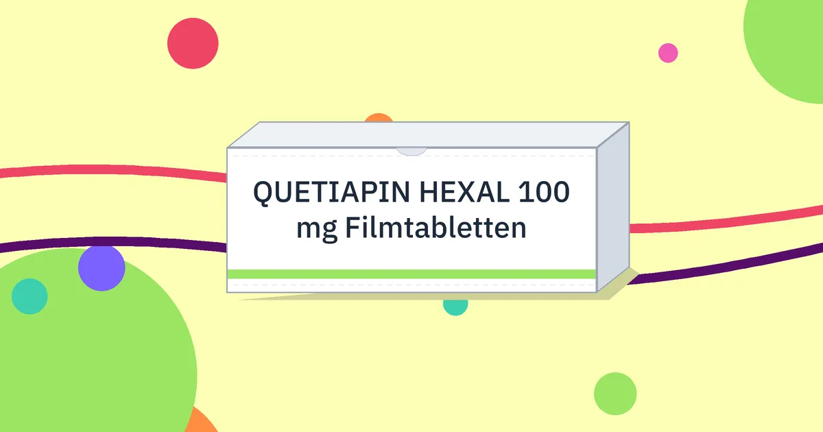 Symbolbild: Packung mit der Aufschrift QUETIAPIN HEXAL 100 mg Filmtabletten (PZN 09339177) – Verfügbarkeit und Bezug in Apotheken in Frankfurt am Main