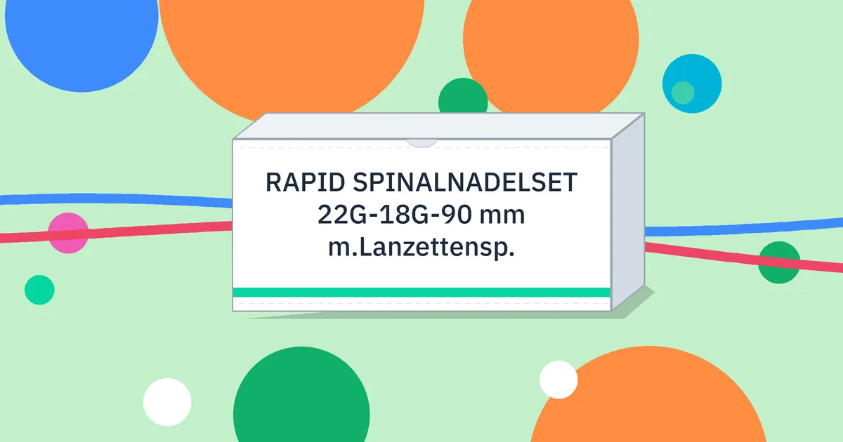 Symbolbild: Packung mit der Aufschrift RAPID SPINALNADELSET 22G-18G-90 mm m.Lanzettensp. (PZN 09216078) – Verfügbarkeit und Bezug in Apotheken in Frankfurt am Main
