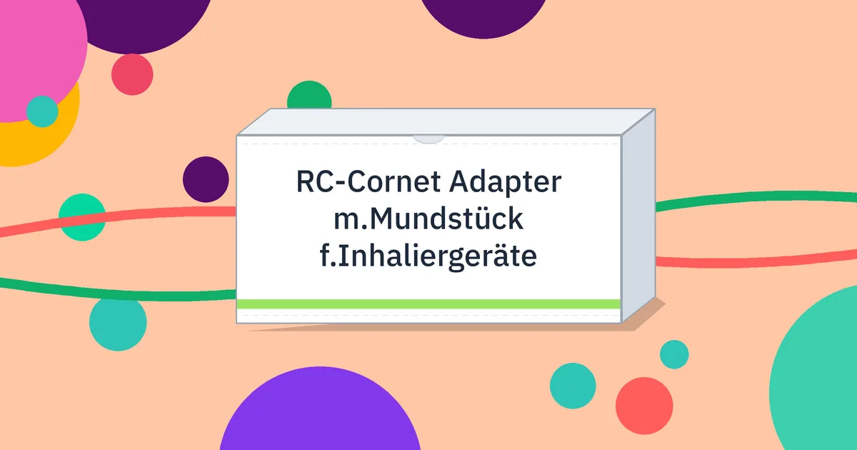 Symbolbild: Packung mit der Aufschrift RC-Cornet Adapter m.Mundstück f.Inhaliergeräte (PZN 01413135) – Verfügbarkeit und Bezug in Apotheken in Frankfurt am Main