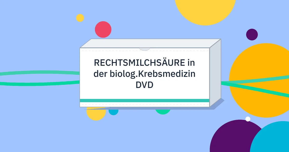 Symbolbild: Packung mit der Aufschrift RECHTSMILCHSÄURE in der biolog.Krebsmedizin DVD (PZN 10065012) – Verfügbarkeit und Bezug in Apotheken in Frankfurt am Main