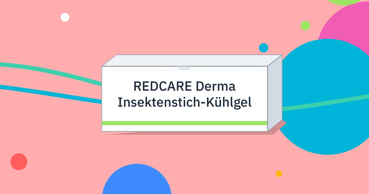 Symbolbild: Packung mit der Aufschrift REDCARE Derma Insektenstich-Kühlgel (PZN 19815207) – Verfügbarkeit und Bezug in Apotheken in Frankfurt am Main