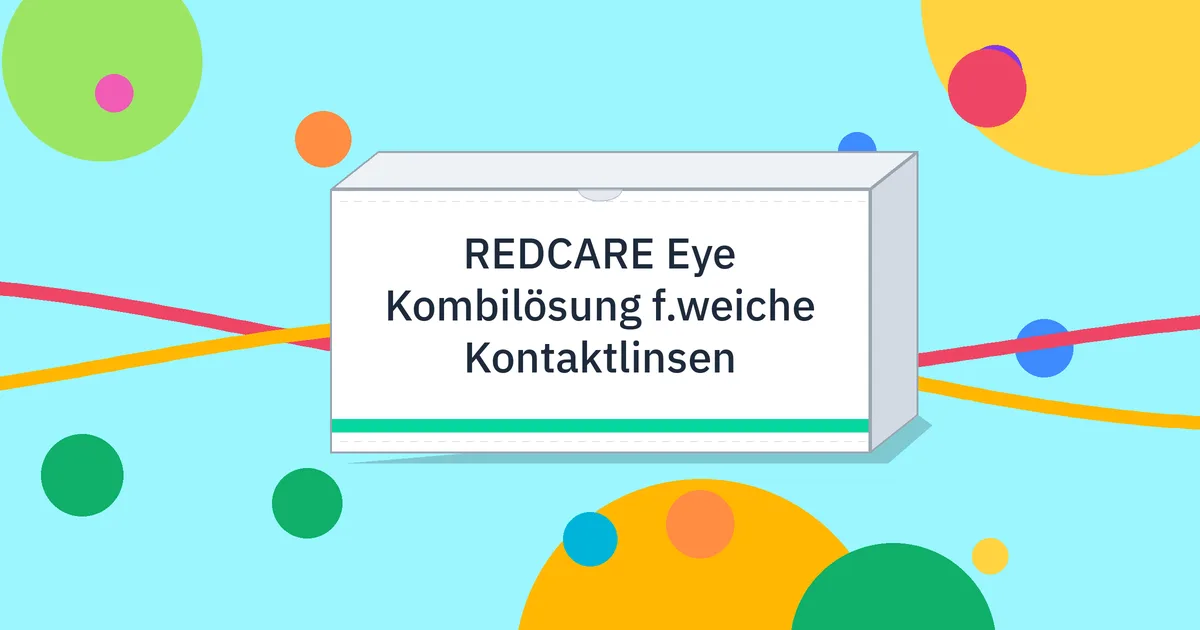 Symbolbild: Packung mit der Aufschrift REDCARE Eye Kombilösung f.weiche Kontaktlinsen (PZN 18319305) – Verfügbarkeit und Bezug in Apotheken in Frankfurt am Main