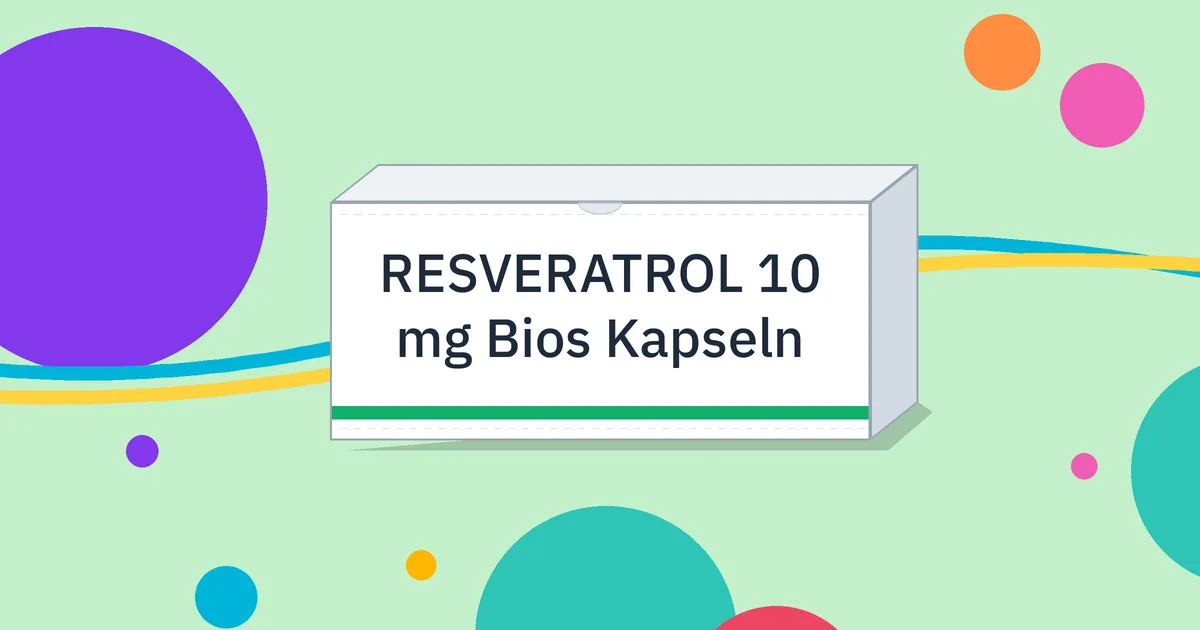 Symbolbild: Packung mit der Aufschrift RESVERATROL 10 mg Bios Kapseln (PZN 02570109) – Verfügbarkeit und Bezug in Apotheken in Frankfurt am Main