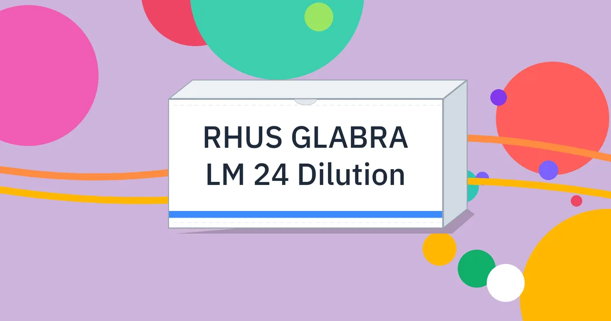Symbolbild: Packung mit der Aufschrift RHUS GLABRA LM 24 Dilution (PZN 13052872) – Verfügbarkeit und Bezug in Apotheken in Frankfurt am Main