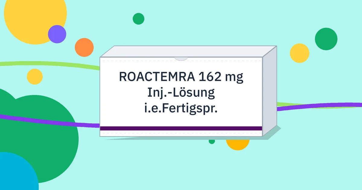 Symbolbild: Packung mit der Aufschrift ROACTEMRA 162 mg Inj.-Lösung i.e.Fertigspr. (PZN 19537872) – Verfügbarkeit und Bezug in Apotheken in Frankfurt am Main