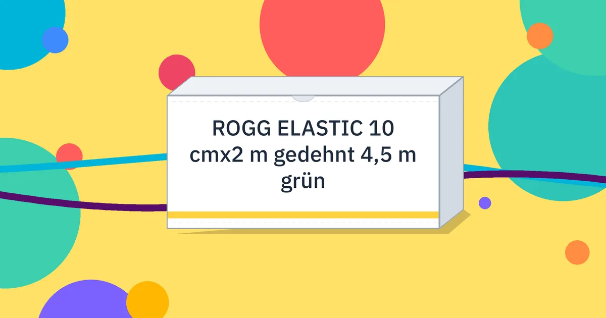 Symbolbild: Packung mit der Aufschrift ROGG ELASTIC 10 cmx2 m gedehnt 4,5 m grün (PZN 15301285) – Verfügbarkeit und Bezug in Apotheken in Frankfurt am Main