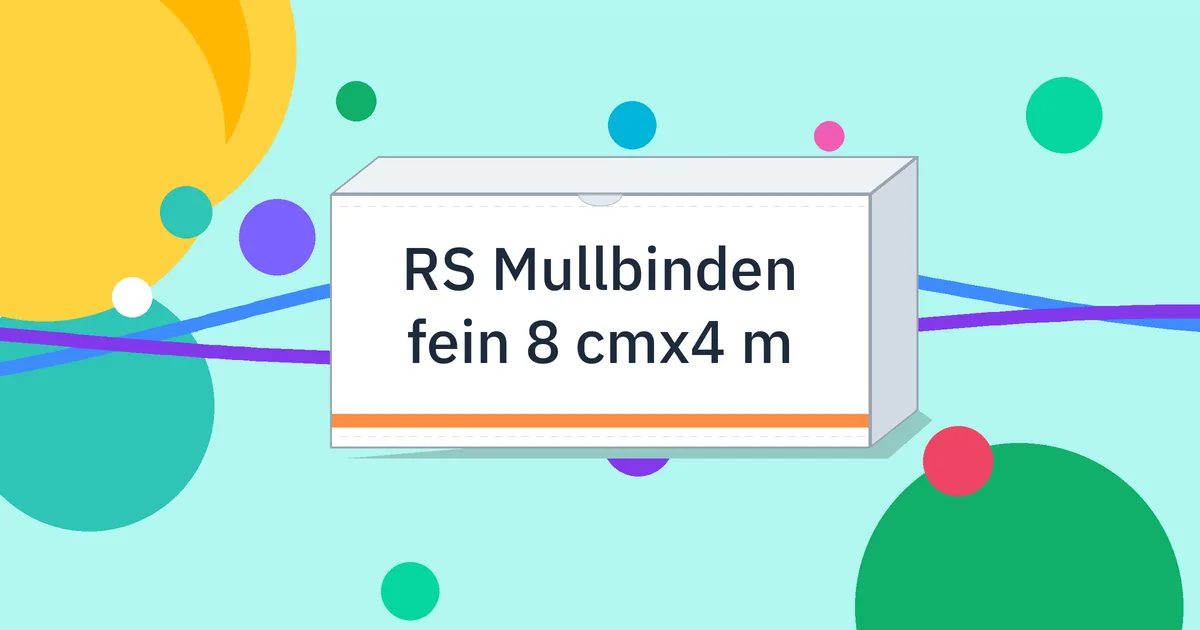 Symbolbild: Packung mit der Aufschrift RS Mullbinden fein 8 cmx4 m (PZN 02954494) – Verfügbarkeit und Bezug in Apotheken in Frankfurt am Main