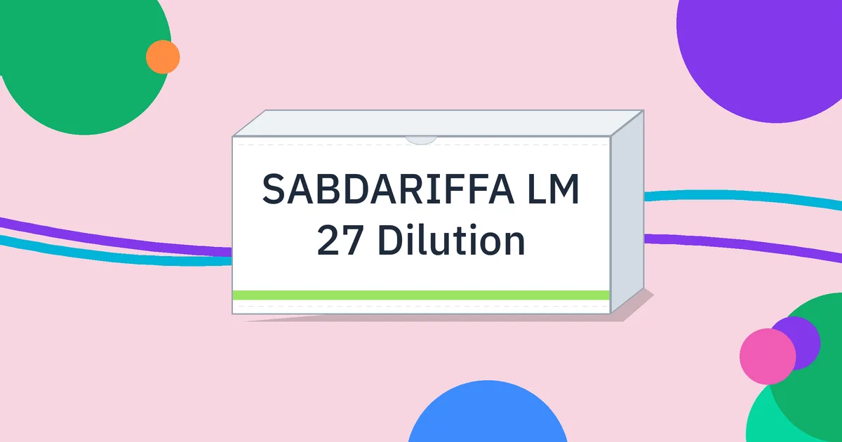Symbolbild: Packung mit der Aufschrift SABDARIFFA LM 27 Dilution (PZN 13175617) – Verfügbarkeit und Bezug in Apotheken in Frankfurt am Main