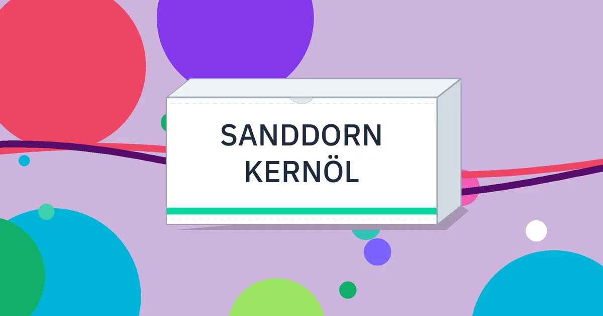 Symbolbild: Packung mit der Aufschrift SANDDORN KERNÖL (PZN 01155928) – Verfügbarkeit und Bezug in Apotheken in Frankfurt am Main