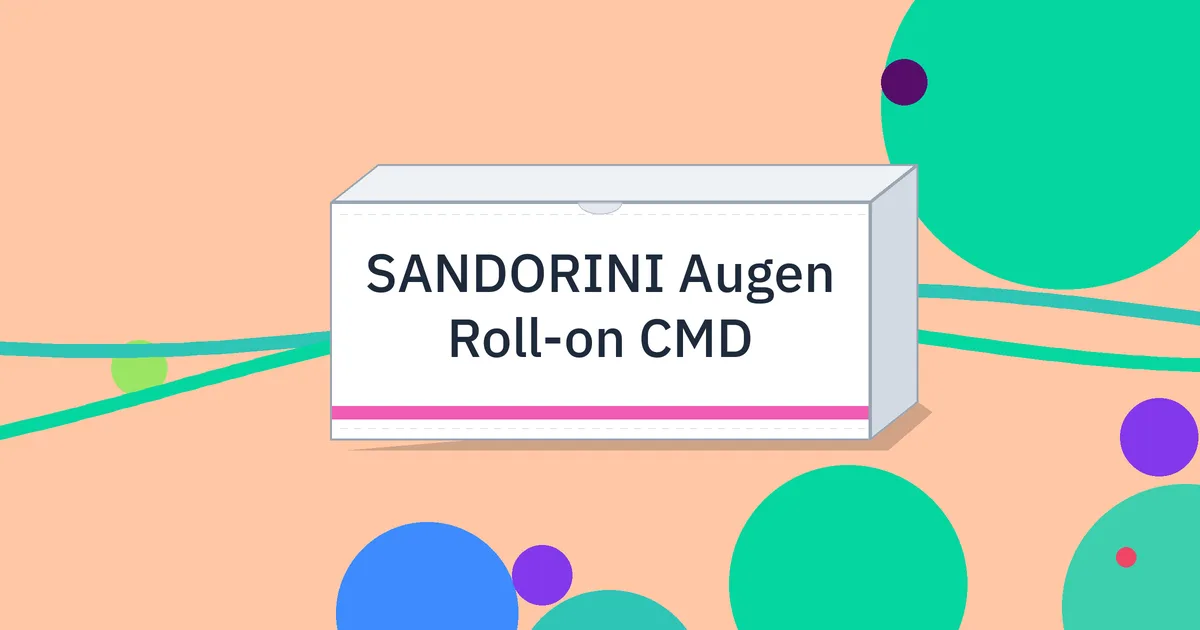 Symbolbild: Packung mit der Aufschrift SANDORINI Augen Roll-on CMD (PZN 10034371) – Verfügbarkeit und Bezug in Apotheken in Frankfurt am Main