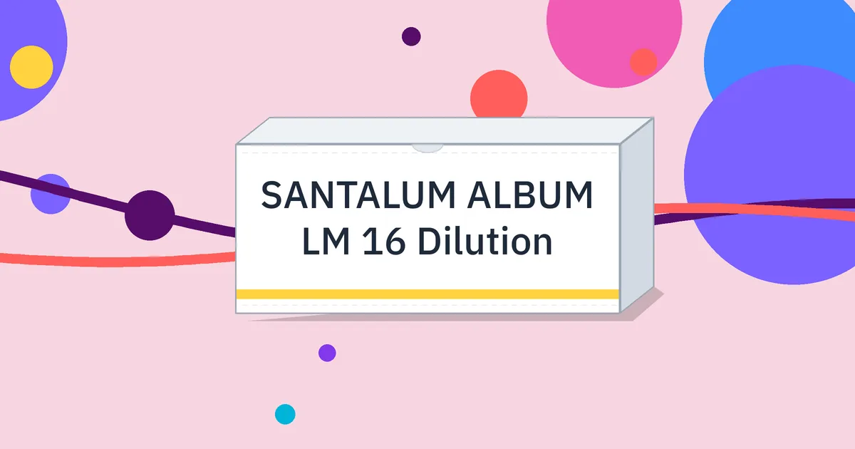 Symbolbild: Packung mit der Aufschrift SANTALUM ALBUM LM 16 Dilution (PZN 13684483) – Verfügbarkeit und Bezug in Apotheken in Frankfurt am Main