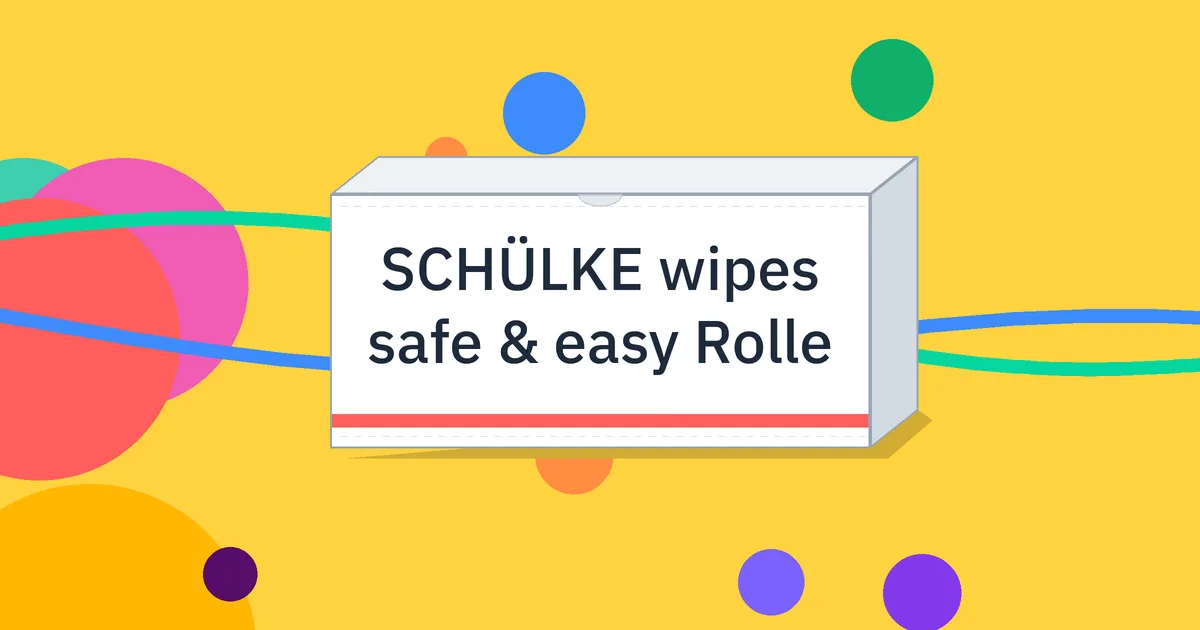 Symbolbild: Packung mit der Aufschrift SCHÜLKE wipes safe & easy Rolle (PZN 18050464) – Verfügbarkeit und Bezug in Apotheken in Frankfurt am Main