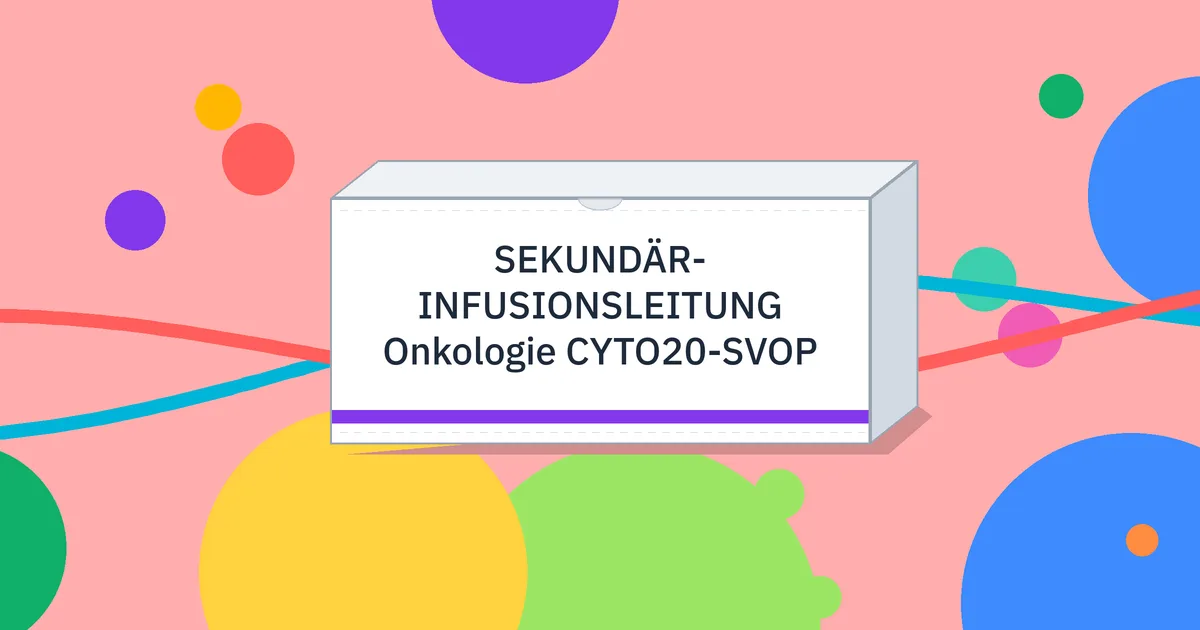Symbolbild: Packung mit der Aufschrift SEKUNDÄR-INFUSIONSLEITUNG Onkologie CYTO20-SVOP (PZN 13589649) – Verfügbarkeit und Bezug in Apotheken in Frankfurt am Main