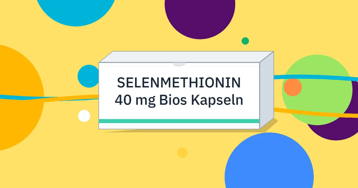 Symbolbild: Packung mit der Aufschrift SELENMETHIONIN 40 mg Bios Kapseln (PZN 20857665) – Verfügbarkeit und Bezug in Apotheken in Frankfurt am Main