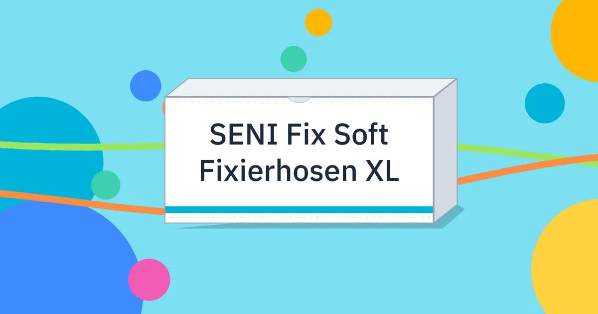 Symbolbild: Packung mit der Aufschrift SENI Fix Soft Fixierhosen XL (PZN 17262069) – Verfügbarkeit und Bezug in Apotheken in Frankfurt am Main