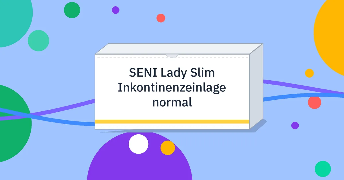 Symbolbild: Packung mit der Aufschrift SENI Lady Slim Inkontinenzeinlage normal (PZN 16917025) – Verfügbarkeit und Bezug in Apotheken in Frankfurt am Main