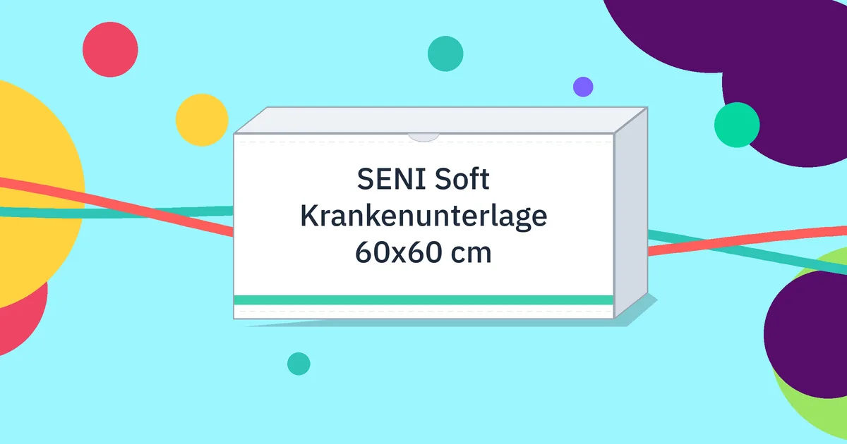 Symbolbild: Packung mit der Aufschrift SENI Soft Krankenunterlage 60x60 cm (PZN 04188147) – Verfügbarkeit und Bezug in Apotheken in Frankfurt am Main