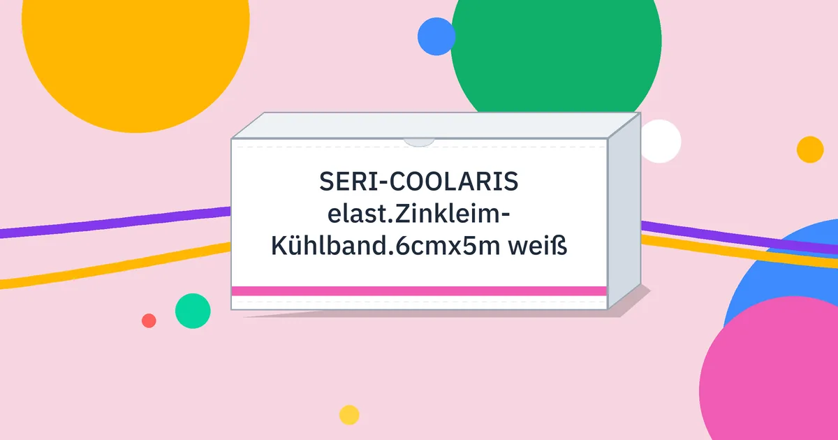 Symbolbild: Packung mit der Aufschrift SERI-COOLARIS elast.Zinkleim-Kühlband.6cmx5m weiß (PZN 19836528) – Verfügbarkeit und Bezug in Apotheken in Frankfurt am Main