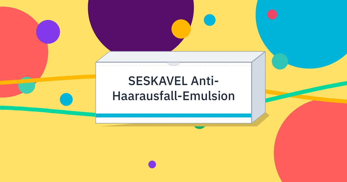 Symbolbild: Packung mit der Aufschrift SESKAVEL Anti-Haarausfall-Emulsion (PZN 18098838) – Verfügbarkeit und Bezug in Apotheken in Frankfurt am Main