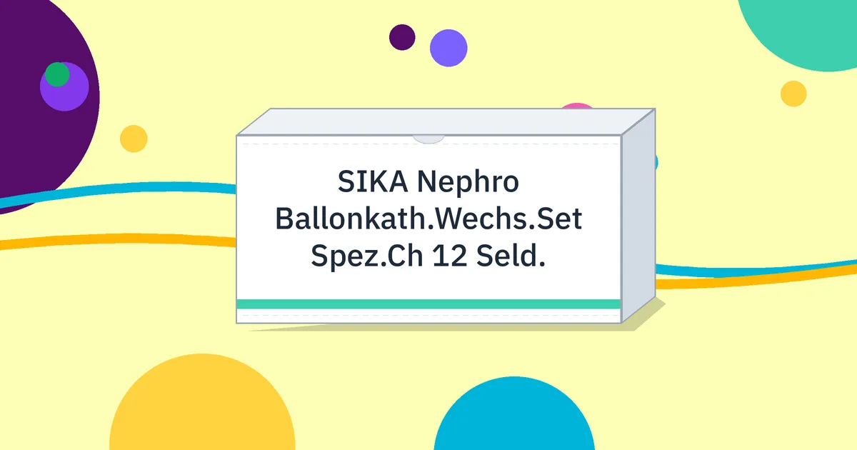 Symbolbild: Packung mit der Aufschrift SIKA Nephro Ballonkath.Wechs.Set Spez.Ch 12 Seld. (PZN 03409497) – Verfügbarkeit und Bezug in Apotheken in Frankfurt am Main