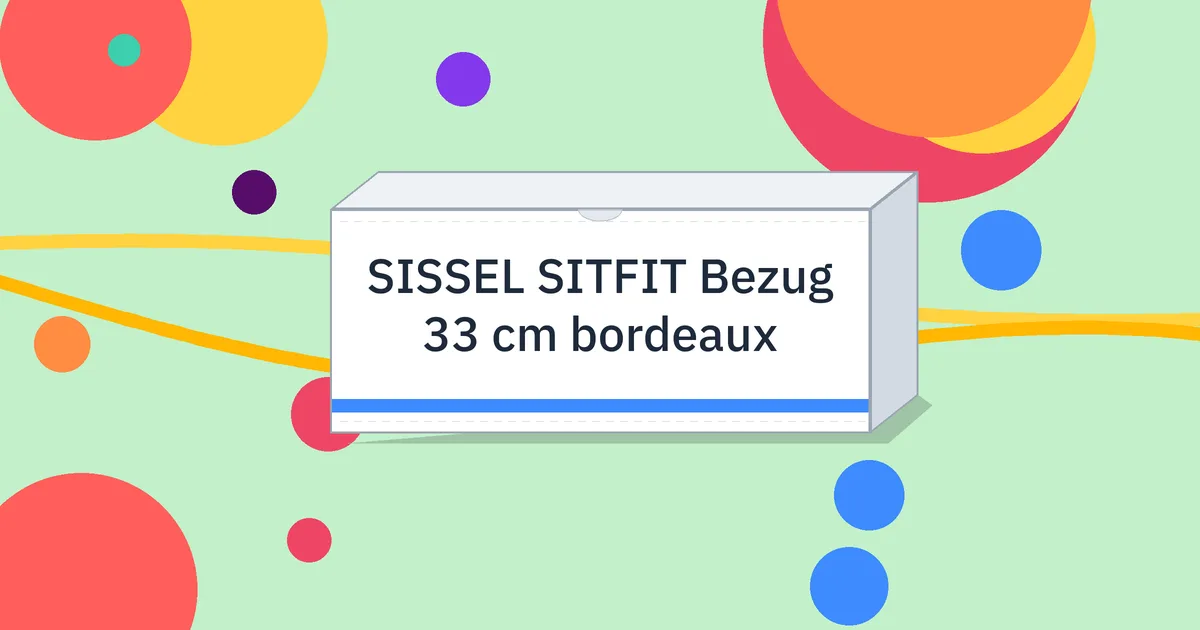 Symbolbild: Packung mit der Aufschrift SISSEL SITFIT Bezug 33 cm bordeaux (PZN 09536995) – Verfügbarkeit und Bezug in Apotheken in Frankfurt am Main