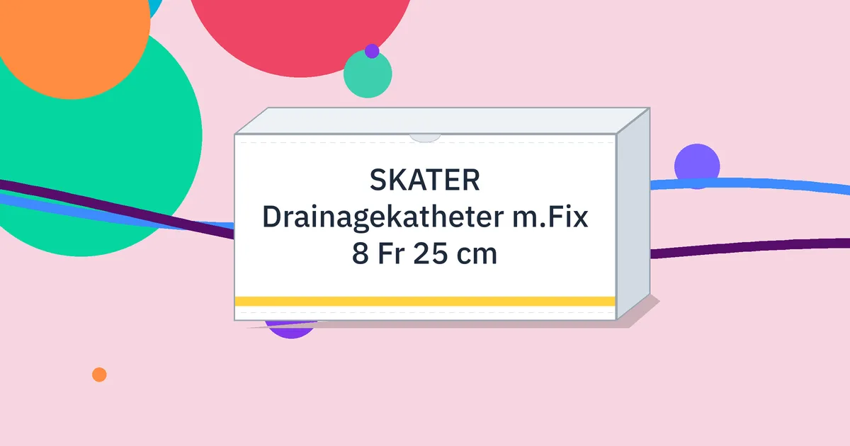 Symbolbild: Packung mit der Aufschrift SKATER Drainagekatheter m.Fix 8 Fr 25 cm (PZN 06769753) – Verfügbarkeit und Bezug in Apotheken in Frankfurt am Main
