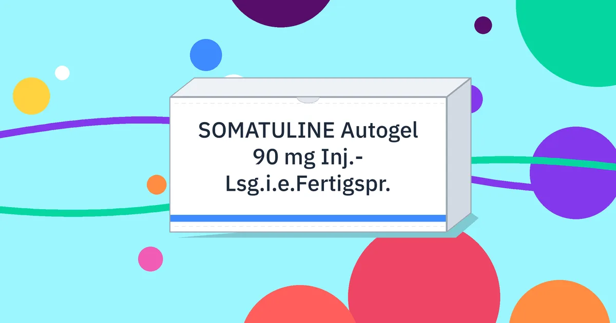 Symbolbild: Packung mit der Aufschrift SOMATULINE Autogel 90 mg Inj.-Lsg.i.e.Fertigspr. (PZN 14171449) – Verfügbarkeit und Bezug in Apotheken in Frankfurt am Main