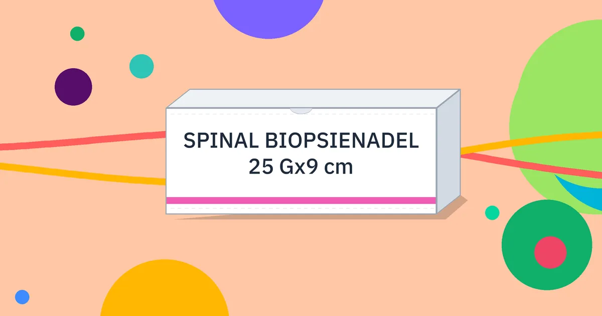 Symbolbild: Packung mit der Aufschrift SPINAL BIOPSIENADEL 25 Gx9 cm (PZN 00295432) – Verfügbarkeit und Bezug in Apotheken in Frankfurt am Main