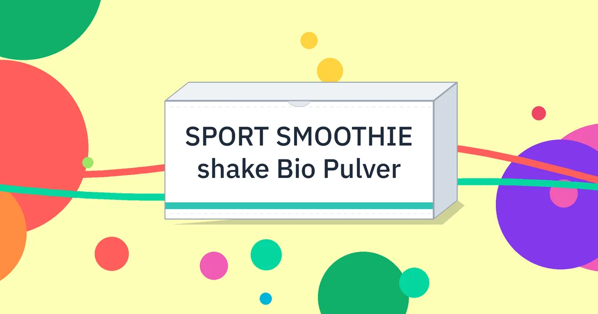 Symbolbild: Packung mit der Aufschrift SPORT SMOOTHIE shake Bio Pulver (PZN 18412832) – Verfügbarkeit und Bezug in Apotheken in Frankfurt am Main