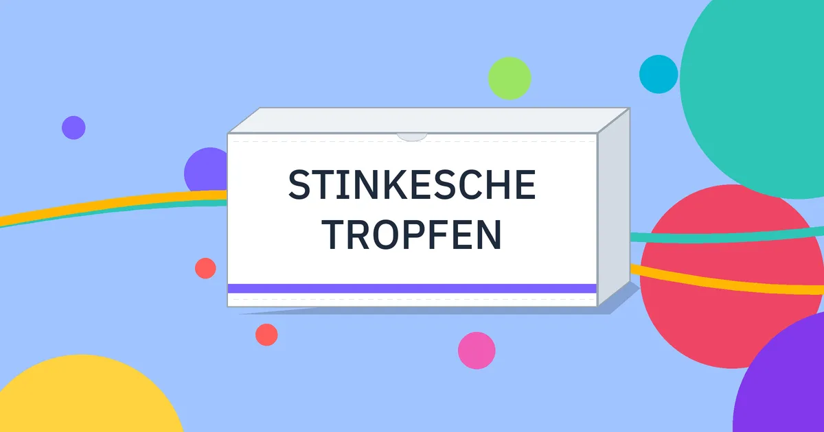 Symbolbild: Packung mit der Aufschrift STINKESCHE TROPFEN (PZN 15230504) – Verfügbarkeit und Bezug in Apotheken in Frankfurt am Main