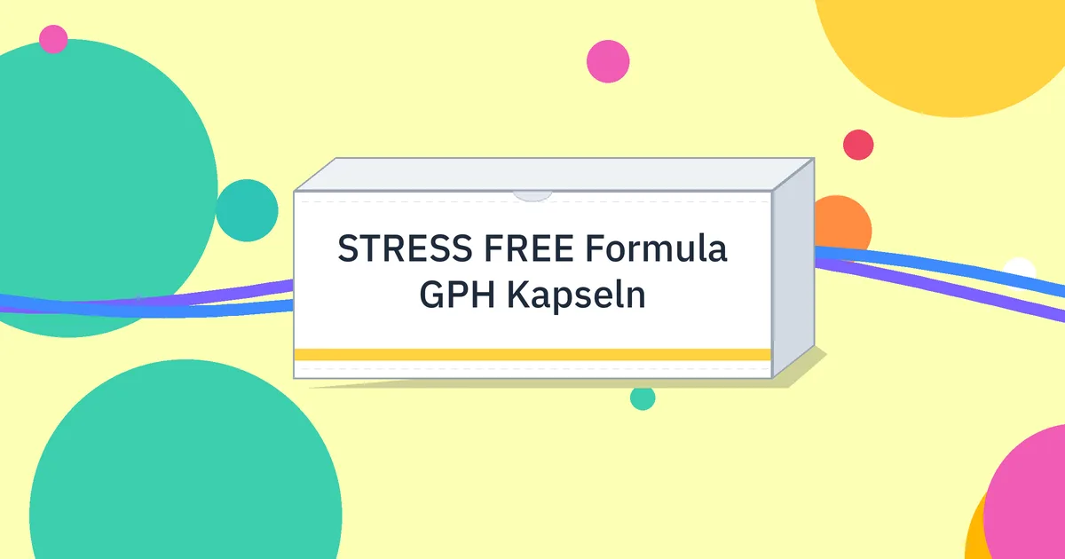 Symbolbild: Packung mit der Aufschrift STRESS FREE Formula GPH Kapseln (PZN 20856507) – Verfügbarkeit und Bezug in Apotheken in Frankfurt am Main