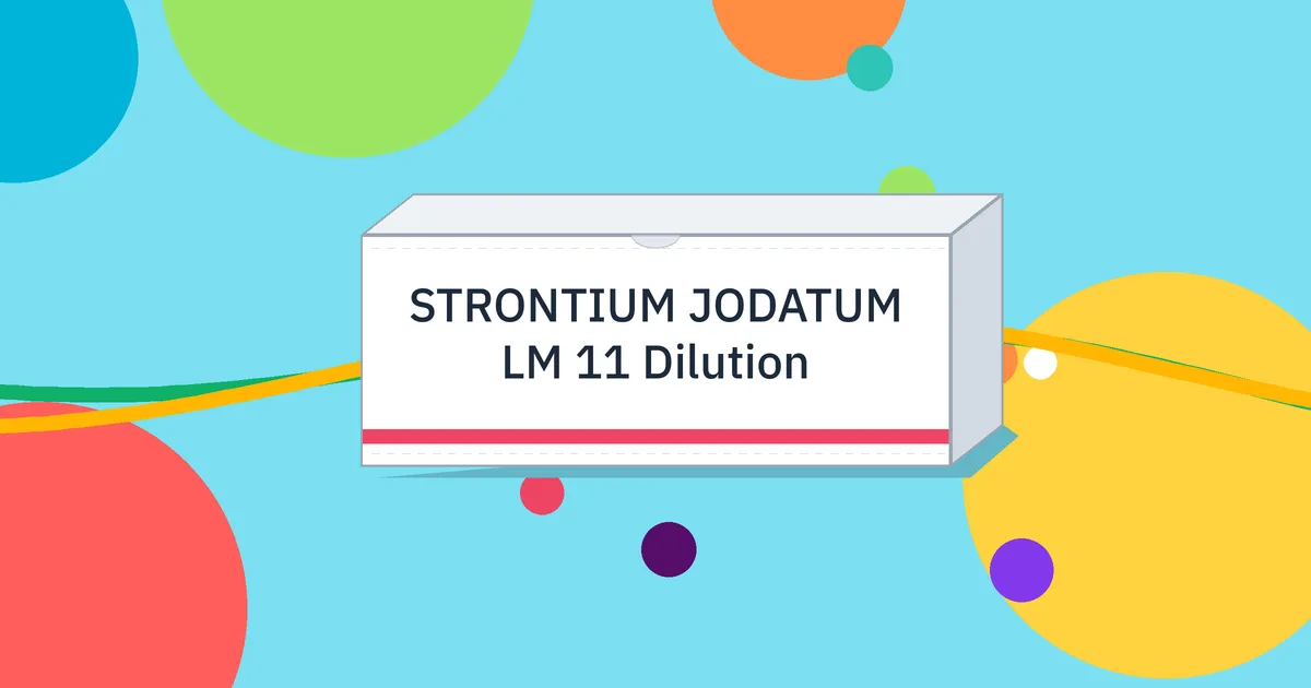 Symbolbild: Packung mit der Aufschrift STRONTIUM JODATUM LM 11 Dilution (PZN 13203957) – Verfügbarkeit und Bezug in Apotheken in Frankfurt am Main